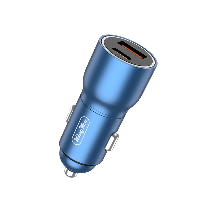 KINGYOU KC-50 Quick PD30W USB22.5W Aluminum-Alloy Dual Output Car Charger